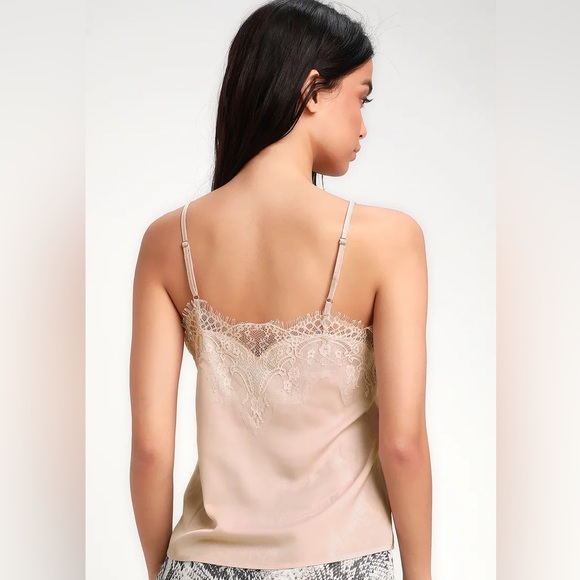 Lulus | Tops | Maddox Pale Pink Satin Lace Cami | Poshmark